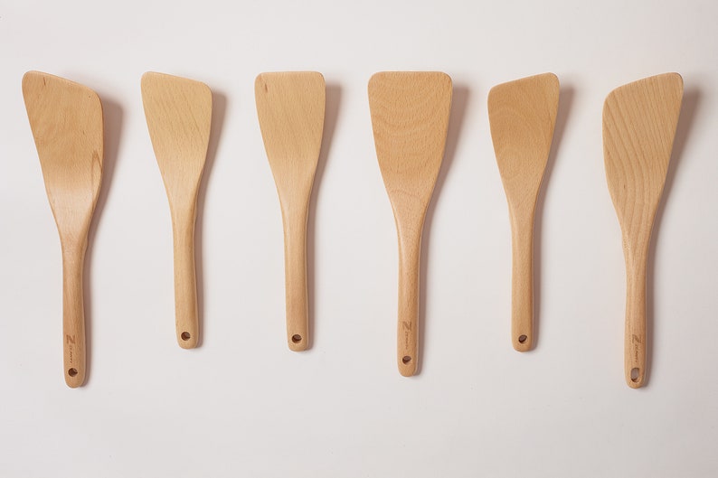 Zeawin Wooden Spatula for Non-stick Pans – Thin, Flat Design for ...