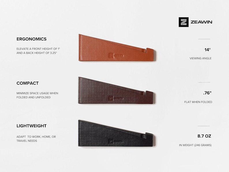 Zeawin Ergonomic Tilted Laptop Stand – Foldable, Portable, Lightweight ...