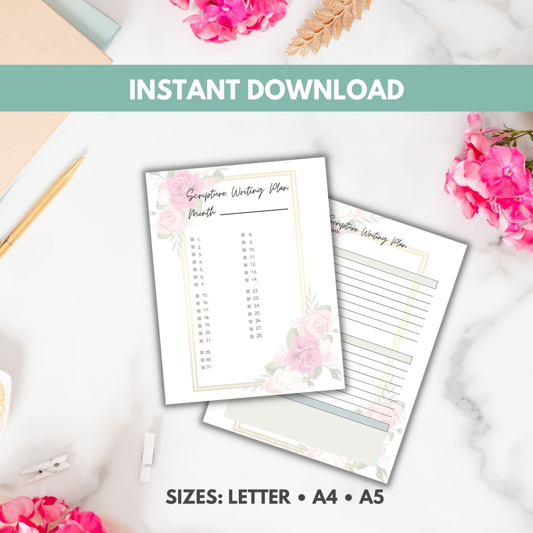 Scripture Writing Plan Journal, Bible Writing Plan, Daily Devotional ...