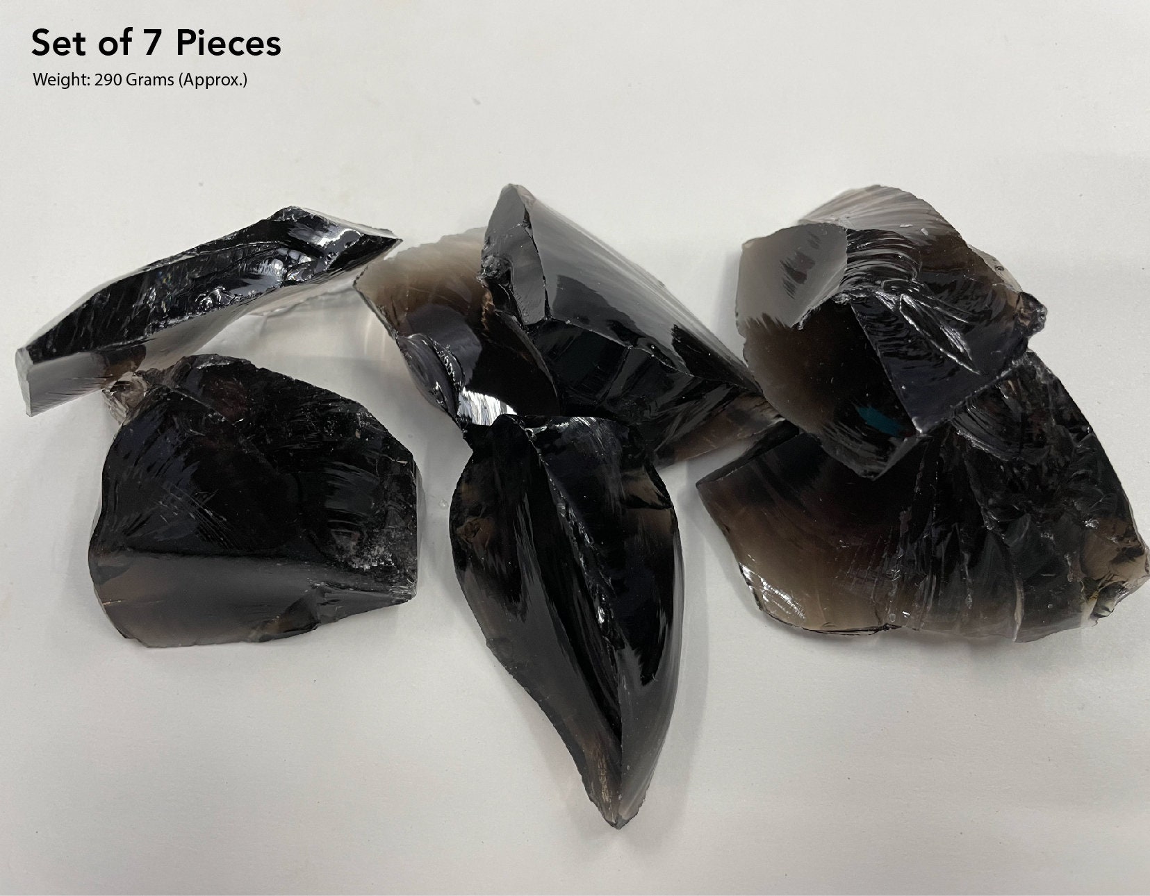 Natural Smoke Obsidian | Lot of 7 Pieces | Smoke Obsidian Lot | Natural ...