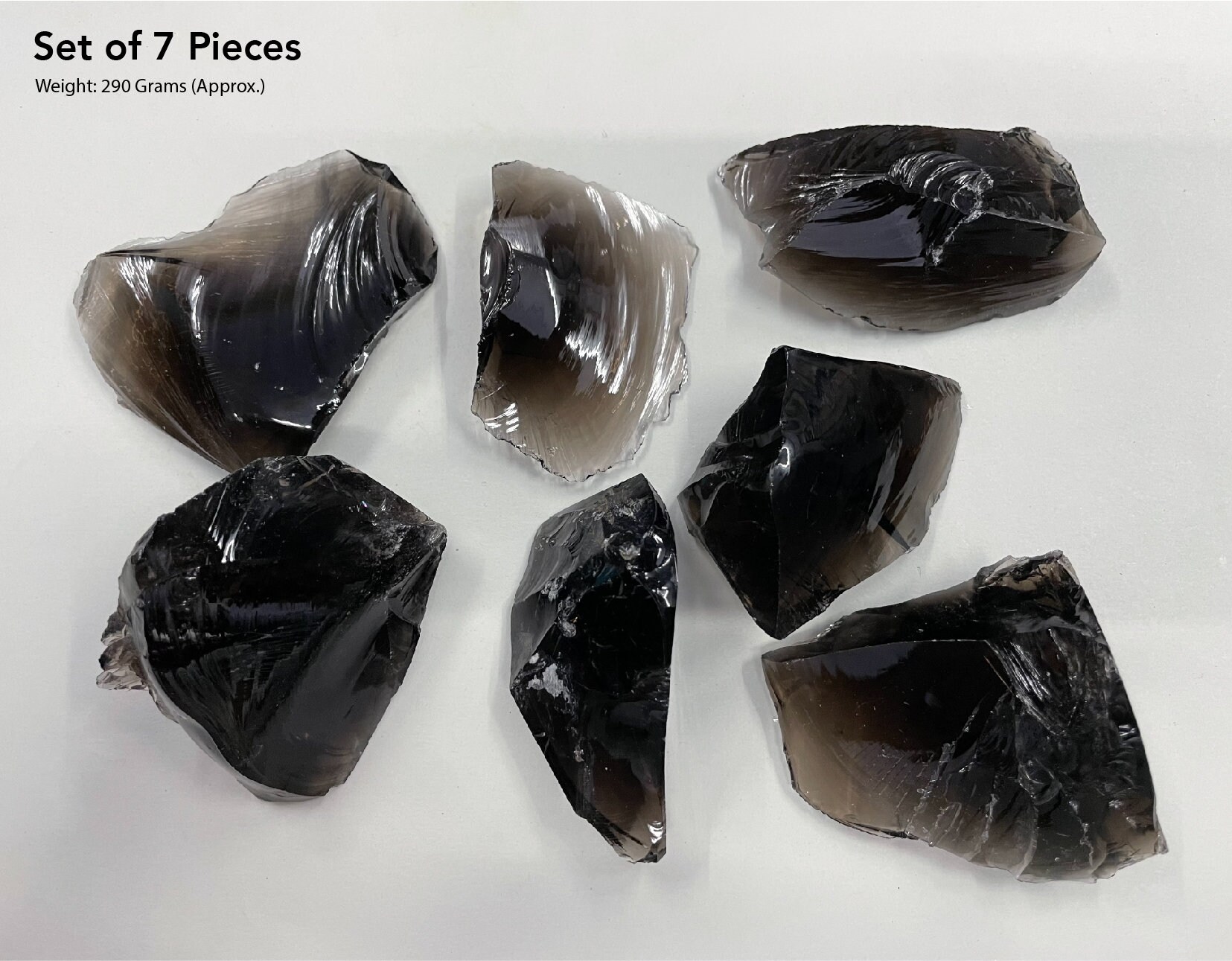 Natural Smoke Obsidian | Lot of 7 Pieces | Smoke Obsidian Lot | Natural ...