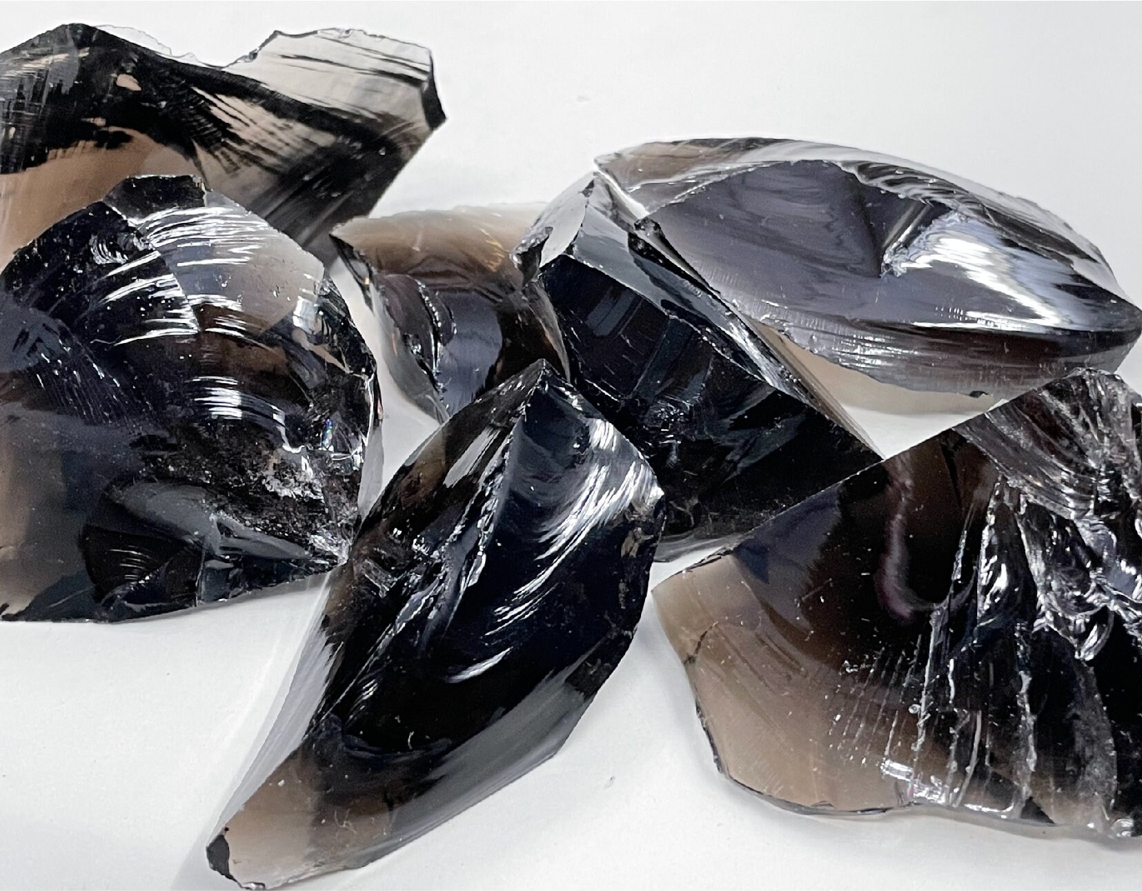 Natural Smoke Obsidian | Lot of 7 Pieces | Smoke Obsidian Lot | Natural ...