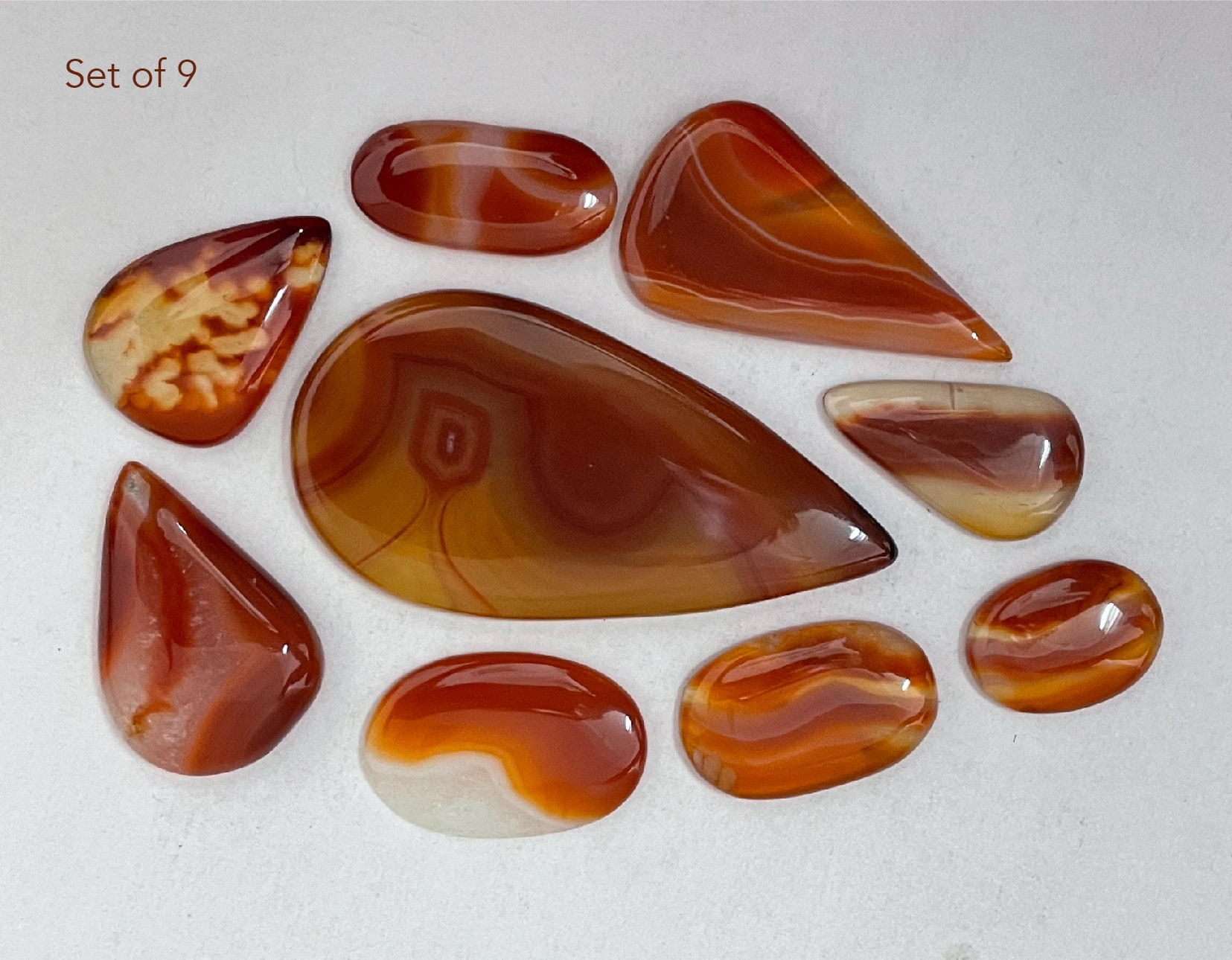 Roter Onyx Cabochon Freesize Birne & Oval Lot von 9 Stück | Etsy