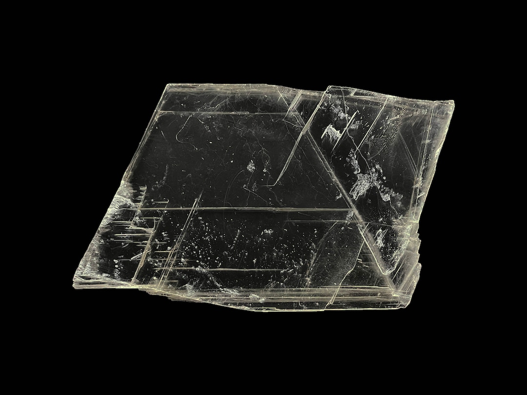 Large Transparent Selenite Window Plate, Raw Slice, Crystal Charging ...