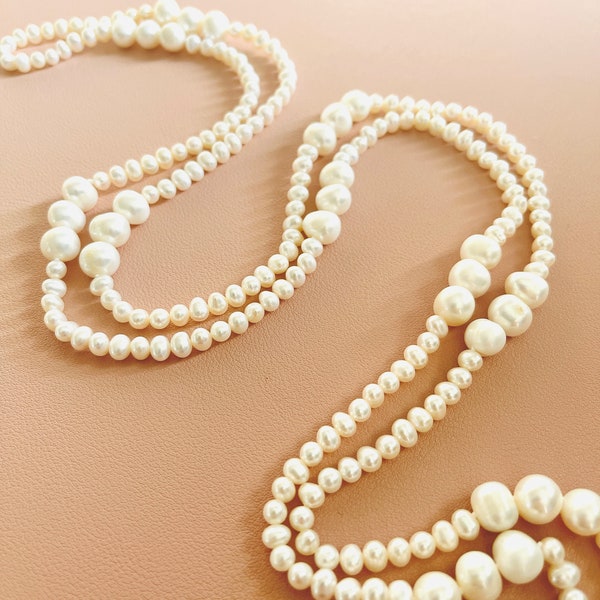 Long Pearl Necklace - Etsy