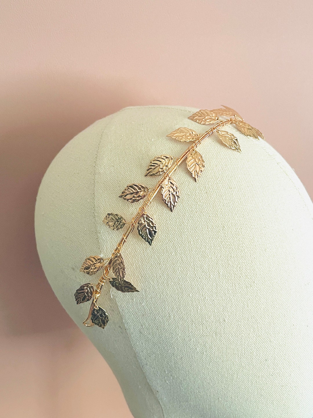 Gold Unique Leaf Bridal Tiara, Gold Bridal Headpiece, Leaf Bridal ...