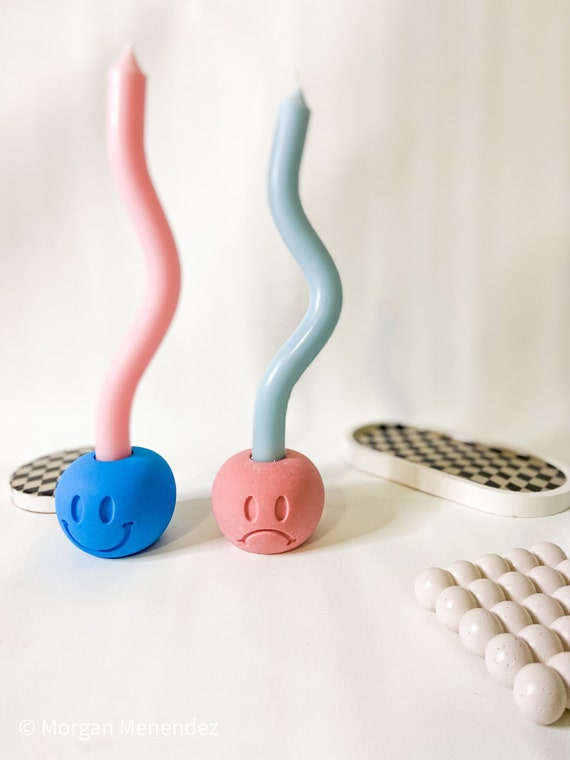 Smiley Face Candle Holder / Urban / Boho / Smiley Face / Sad - Etsy