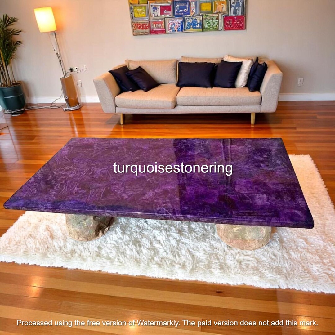 Rectangle Purple Amethyst Dining Table Top: Modern Crystal Slab - Etsy
