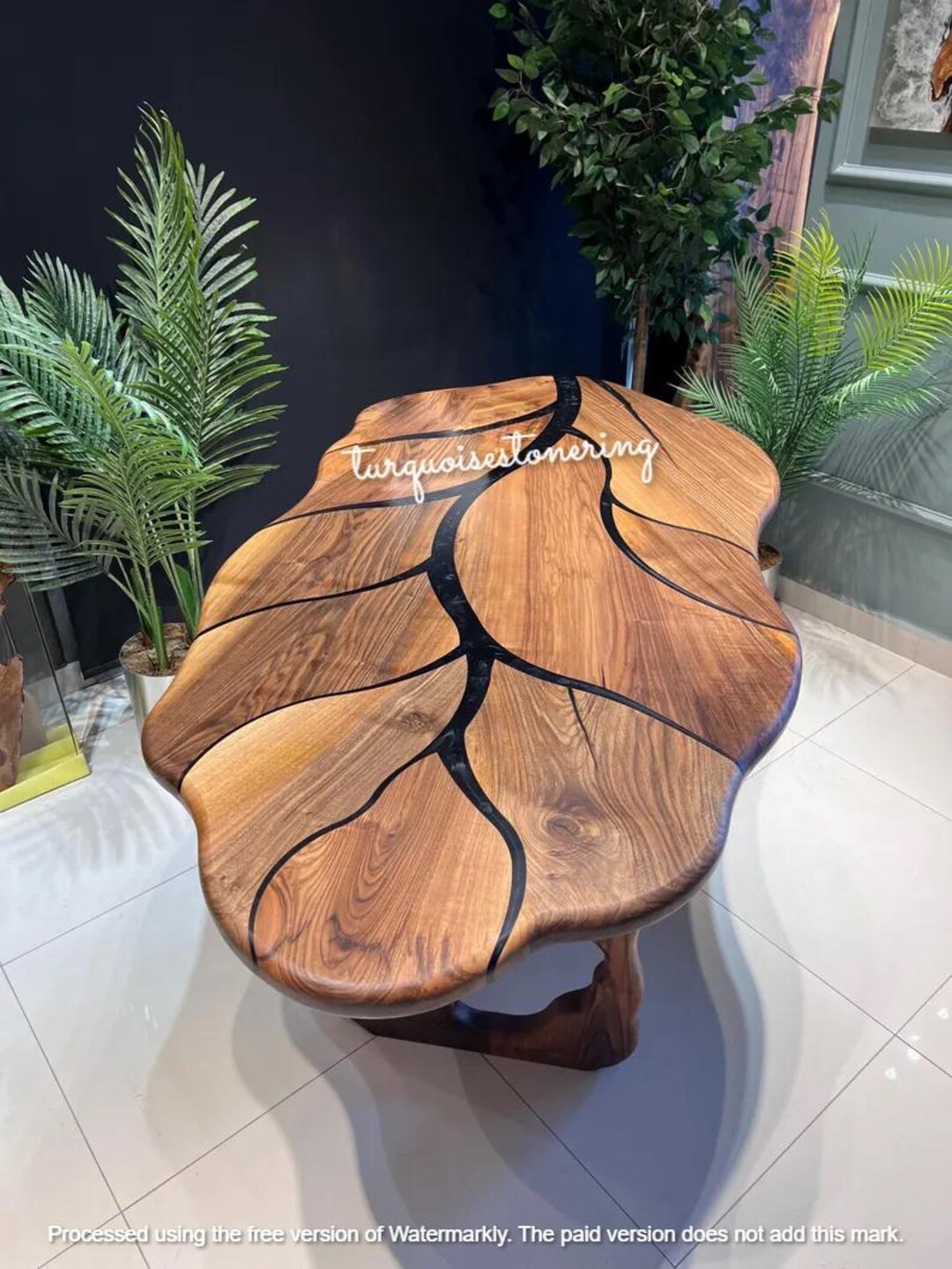 Custom Live Edge Epoxy Resin Table: Handmade Modern Bar, Desk - Etsy