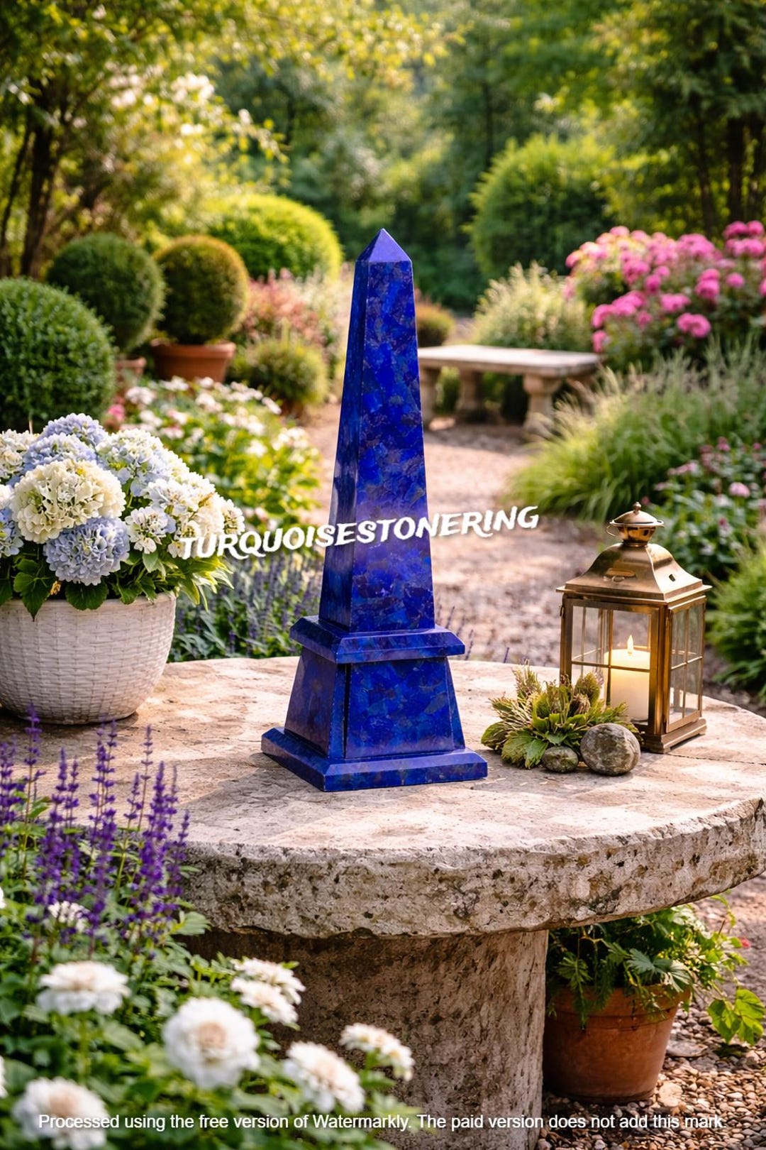 Lapis Lazuli Stone Obelisk Hand Polished Blue Crystal Tower Luxury ...