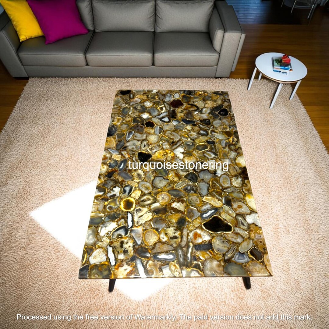 Handmade Agate Stone Table Top: Rectangle Console Bar Slab - Etsy