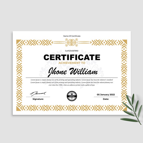 Certificate Template Design Layout | Etsy