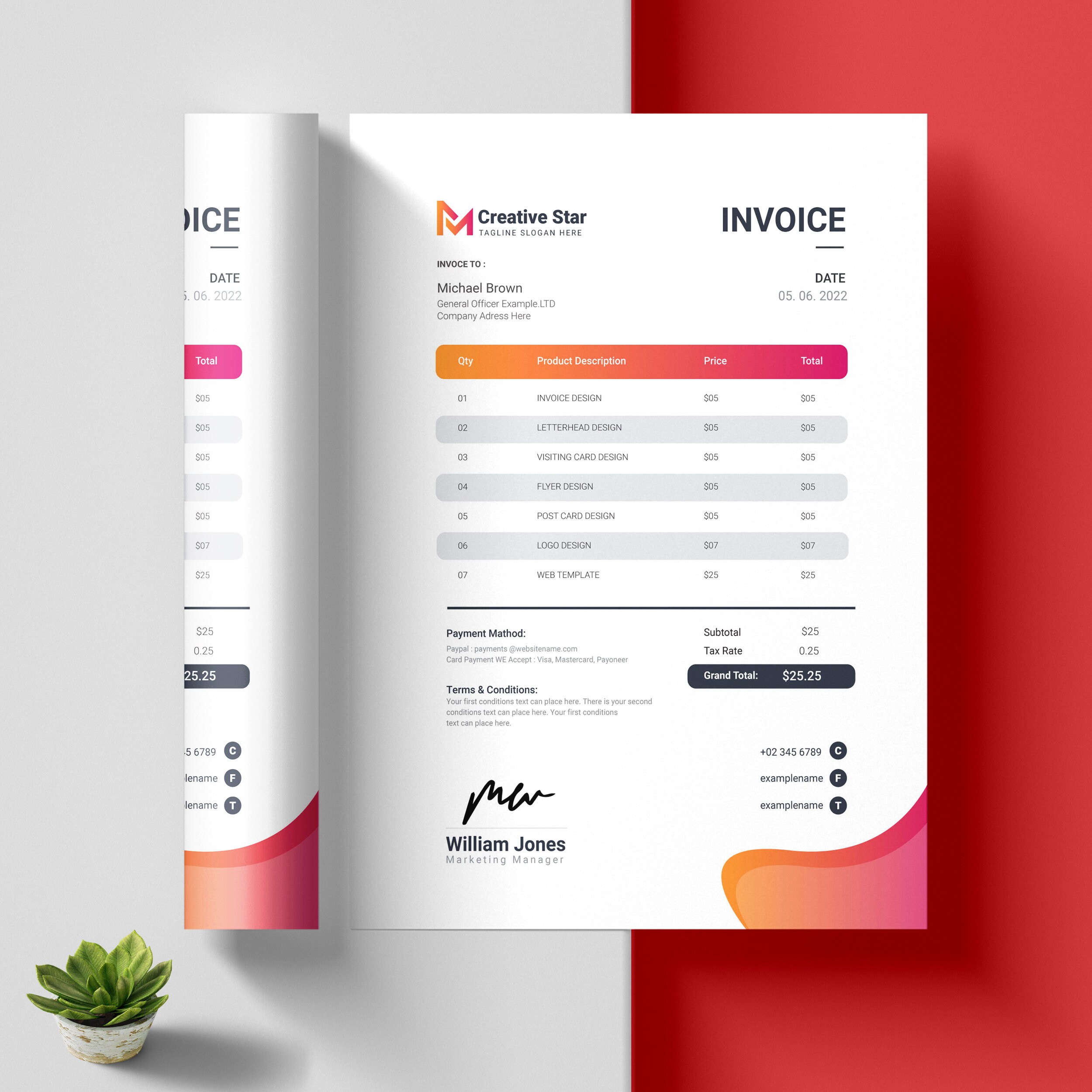New Invoice Template Design Layout New 2022 - Etsy