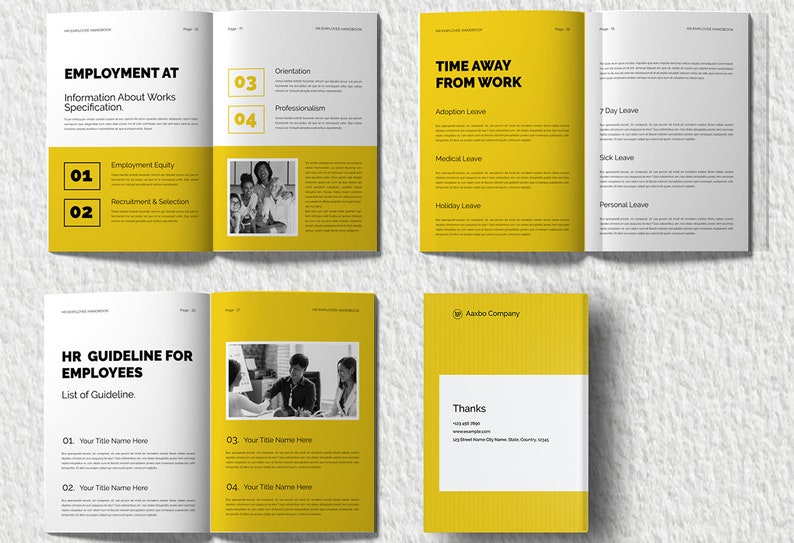 HR Employee Handbook Layout - Etsy