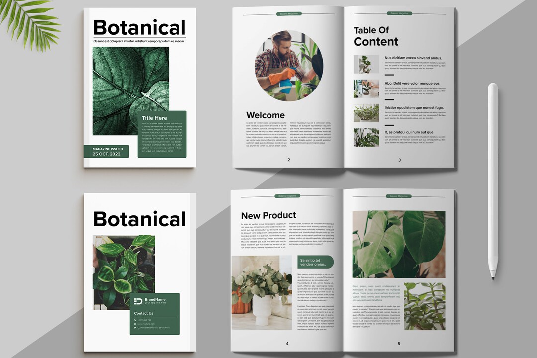 Botanical Magazine Design Template | Botanical Magazine 2023 - Etsy