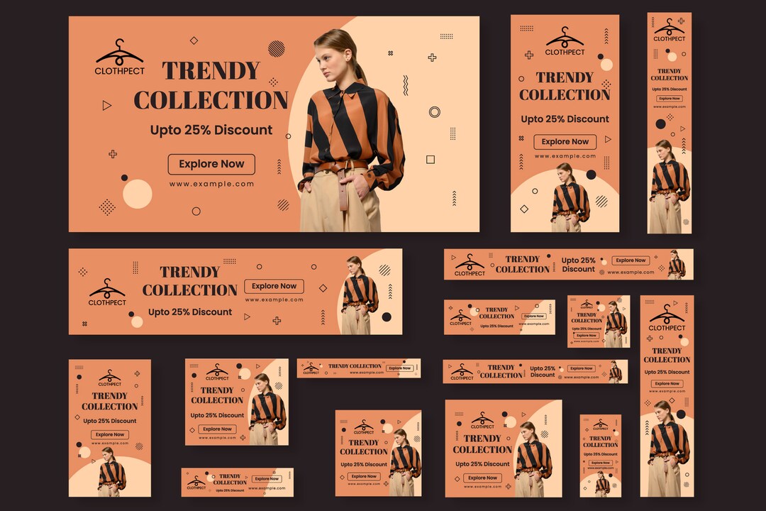 Web Banner, Web Banner Template, Trendy Collection Web Banner Set ...