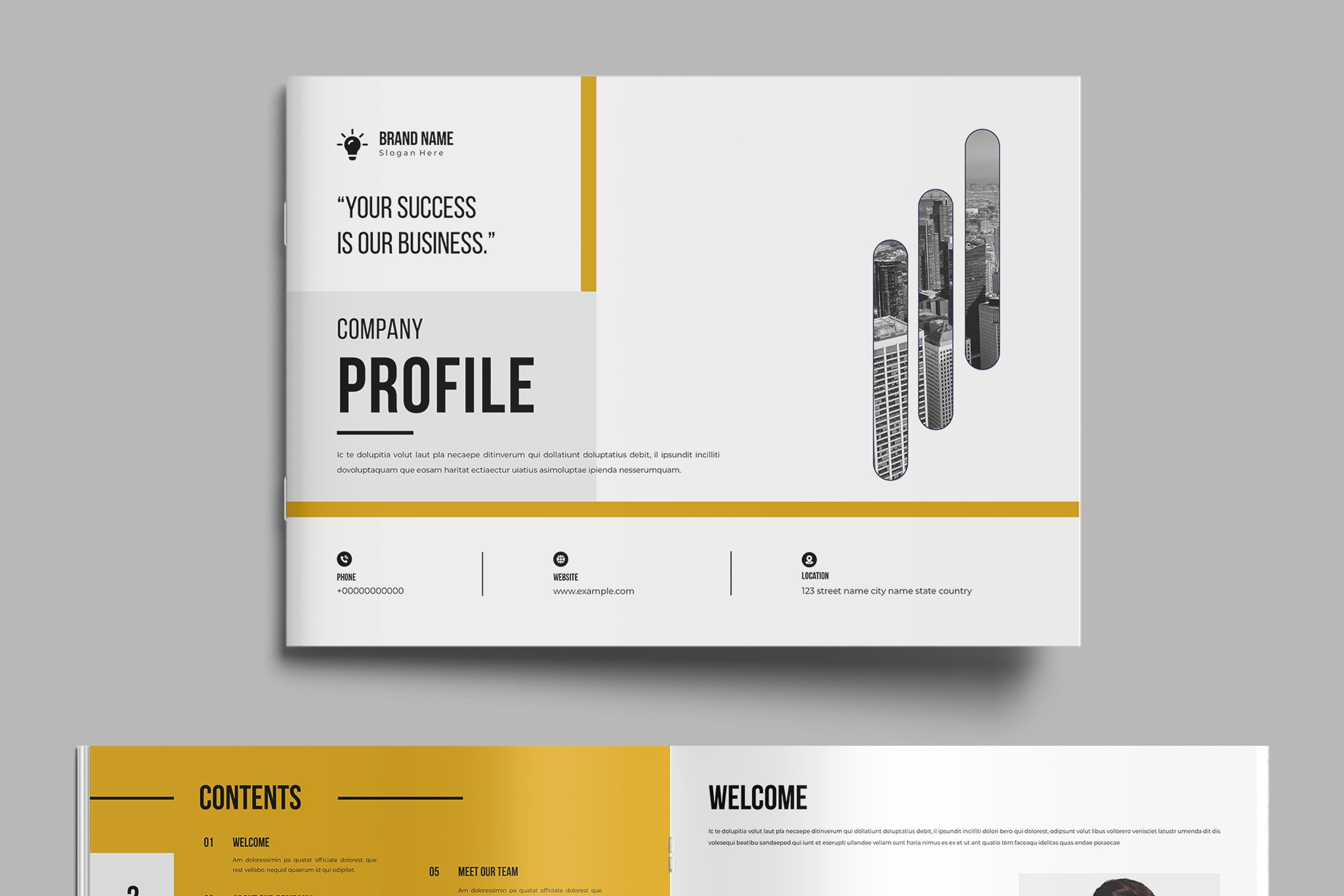 Company Profile Landscape Brochure Layout - Etsy