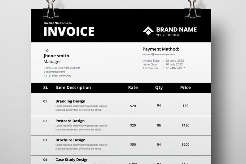Printable Invoice Layout | Invoice Receipt Business Templates ...