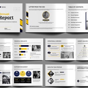 Annual Report Template Landscape - Etsy