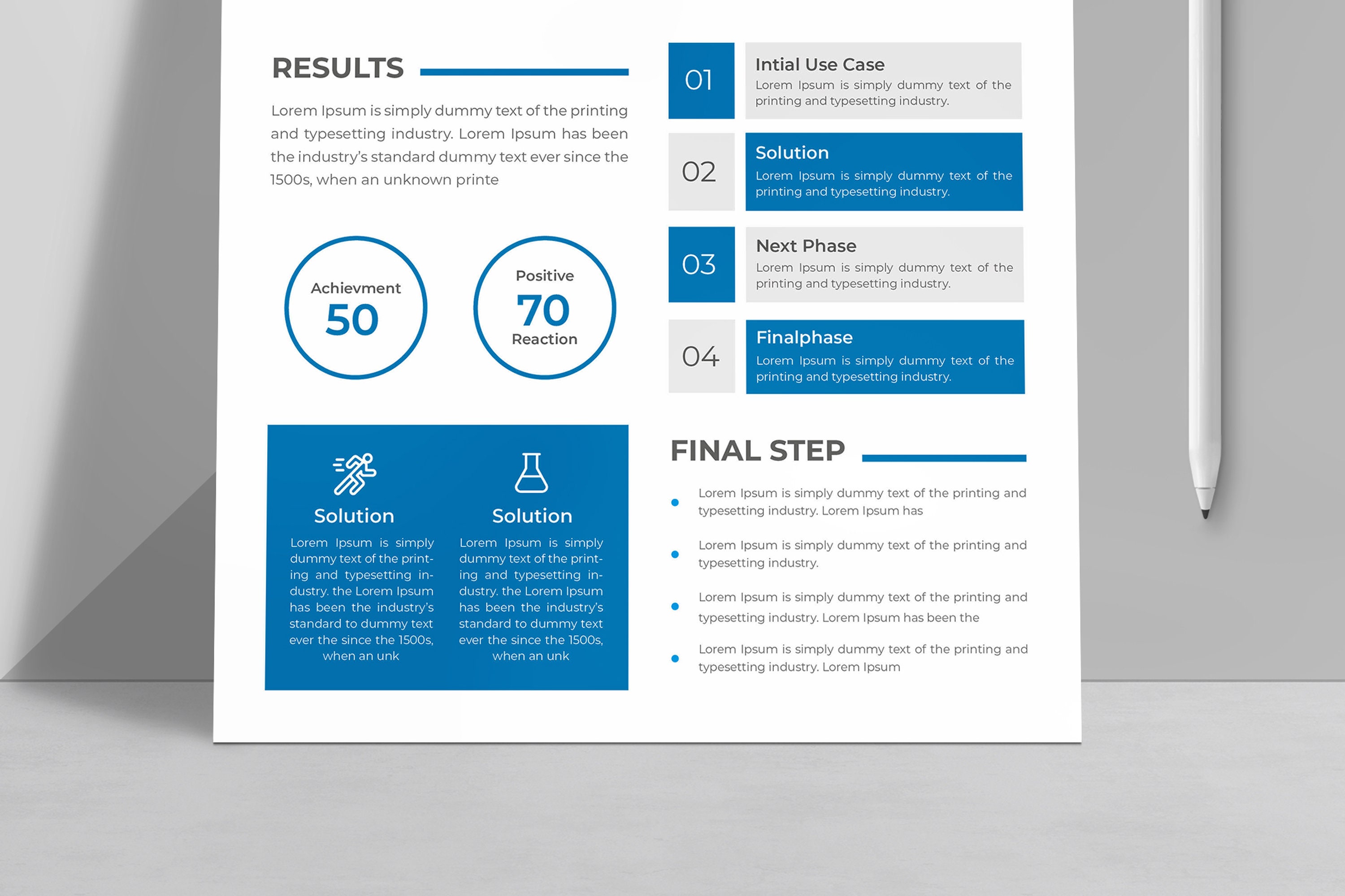 Clean Case Study Template, Case Study Flyer Template, - Etsy