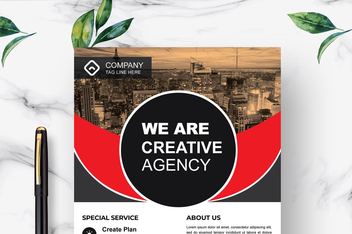 Red Color Flyer Template Design Corporate Business Flyer - Etsy