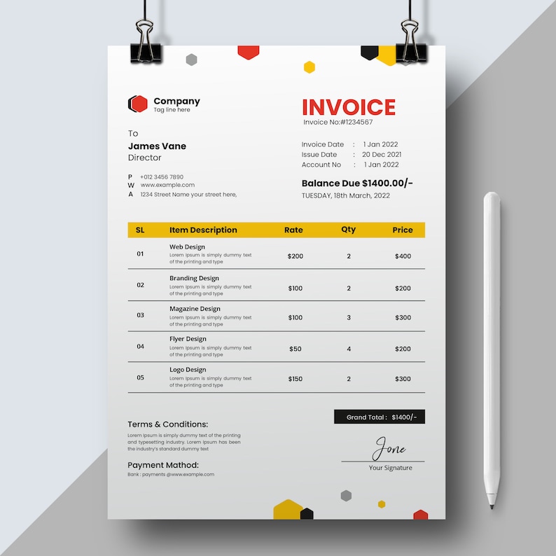 New Invoice 2022 2023 2024 2025 - Etsy Canada