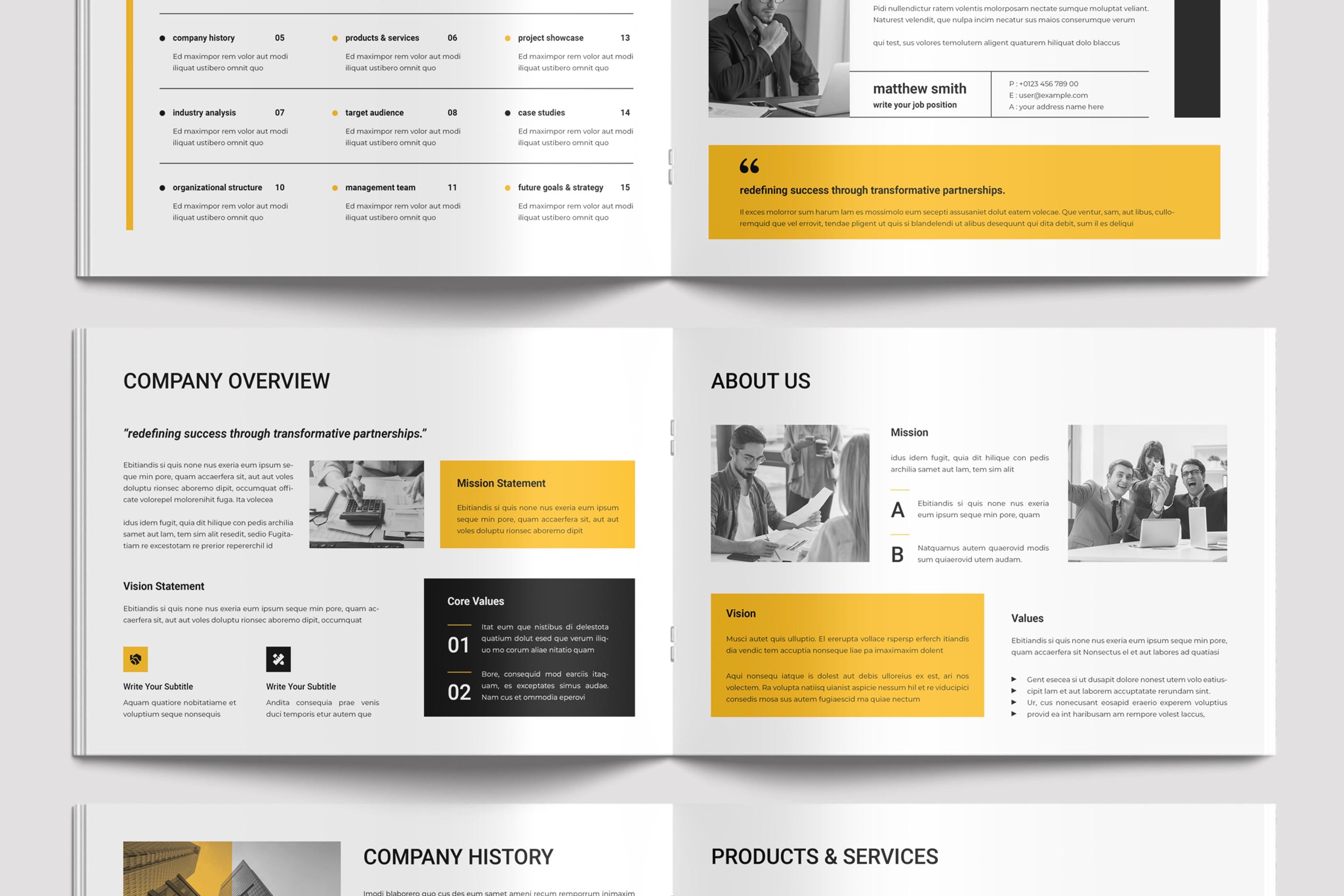 Company Profile Template Layout - Etsy