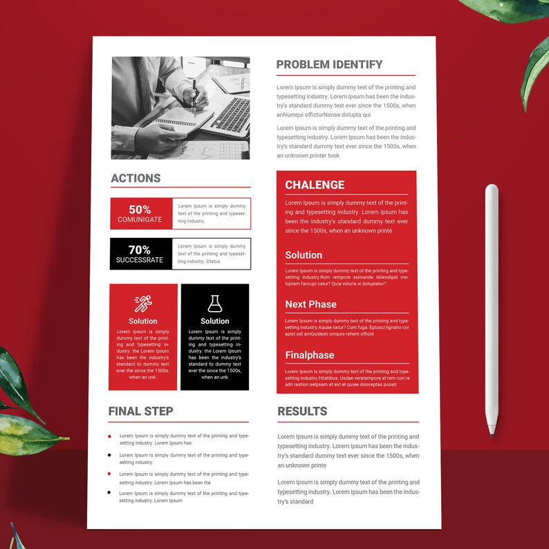 Printable Case Study Flyer Template | 2 Page Photoshop, Illustrator ...