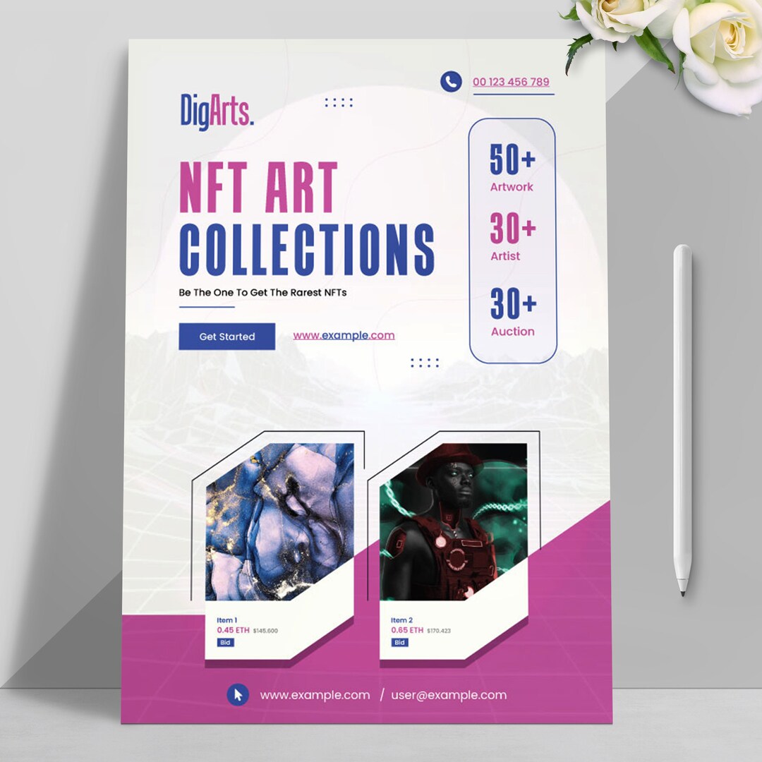 NFT Art Collection Flyer, NFT Flyer Poster Leaflet Design - Etsy