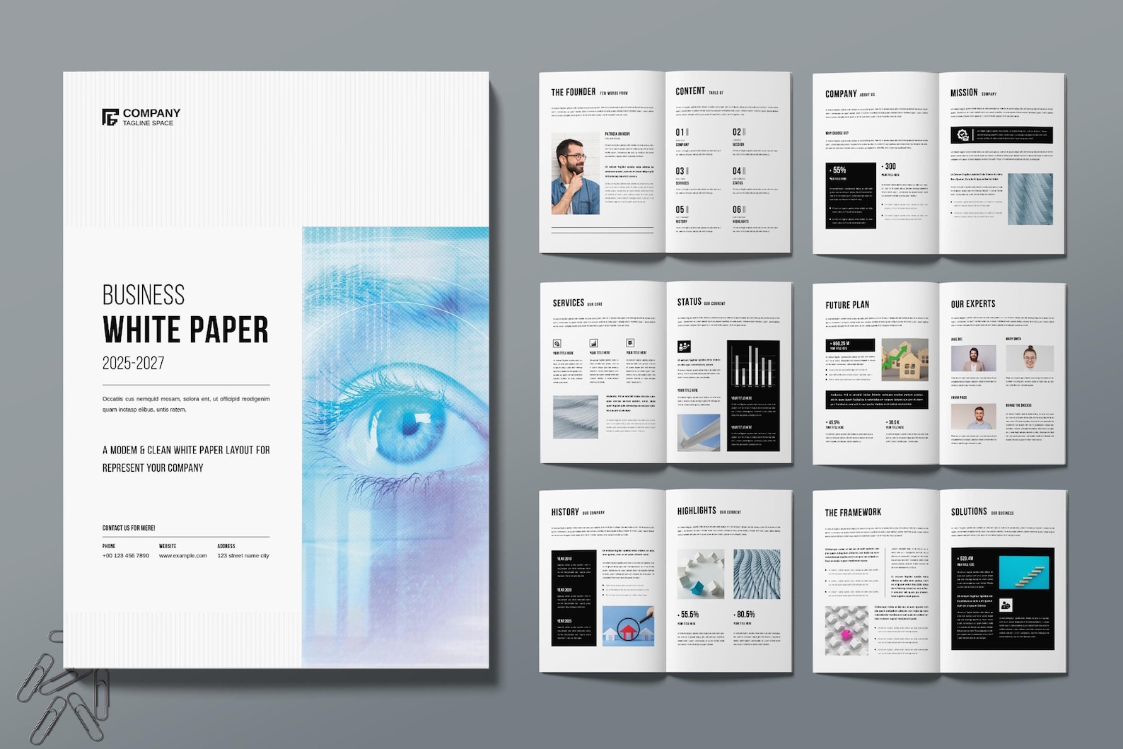 White Paper Layout Design Template - Etsy