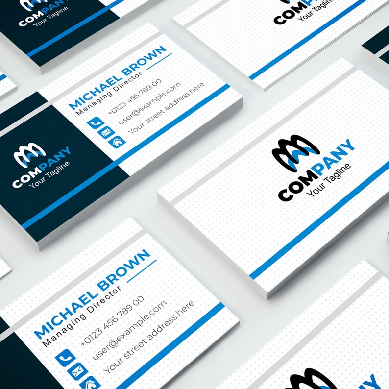 Company Business Card Template Layout - Etsy