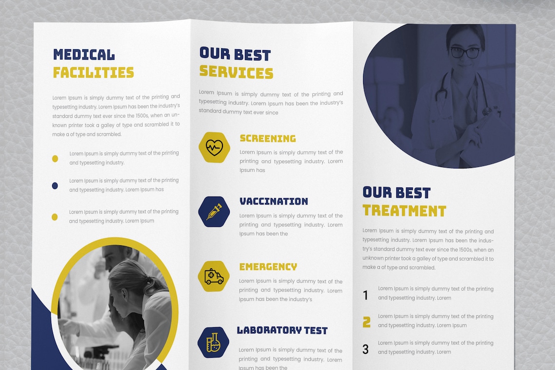 Trifold Brochure Layout With Tale Shades Accent | Instant Download ...