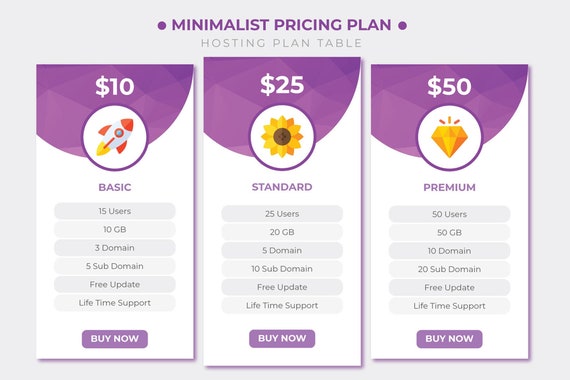Price Table Design Layout | Etsy