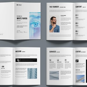 White Paper Layout Design Template - Etsy