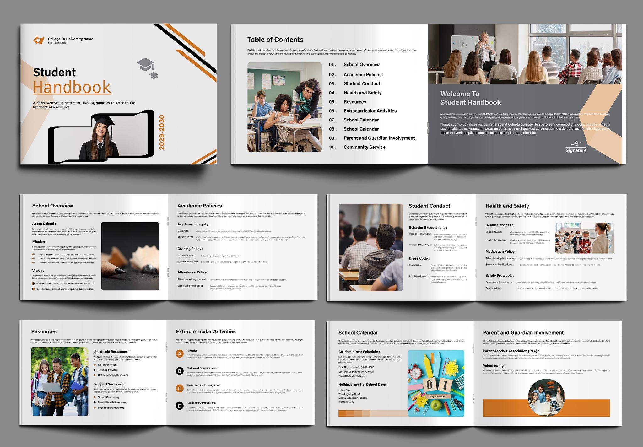Student Handbook Design Layout - Etsy