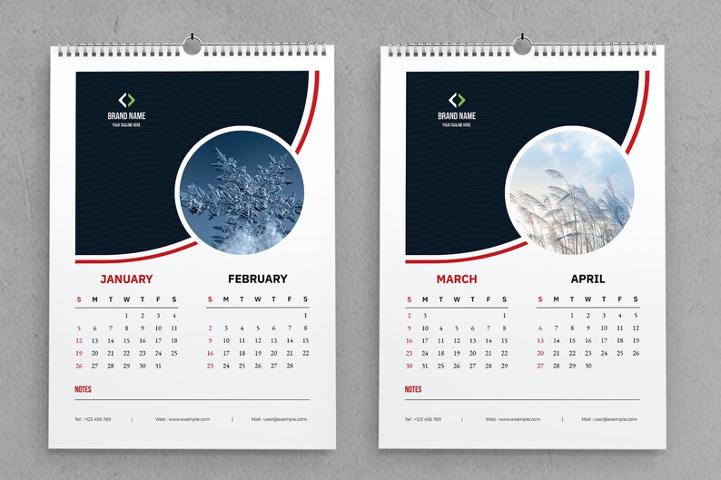 Wall Calendar Layout - Etsy