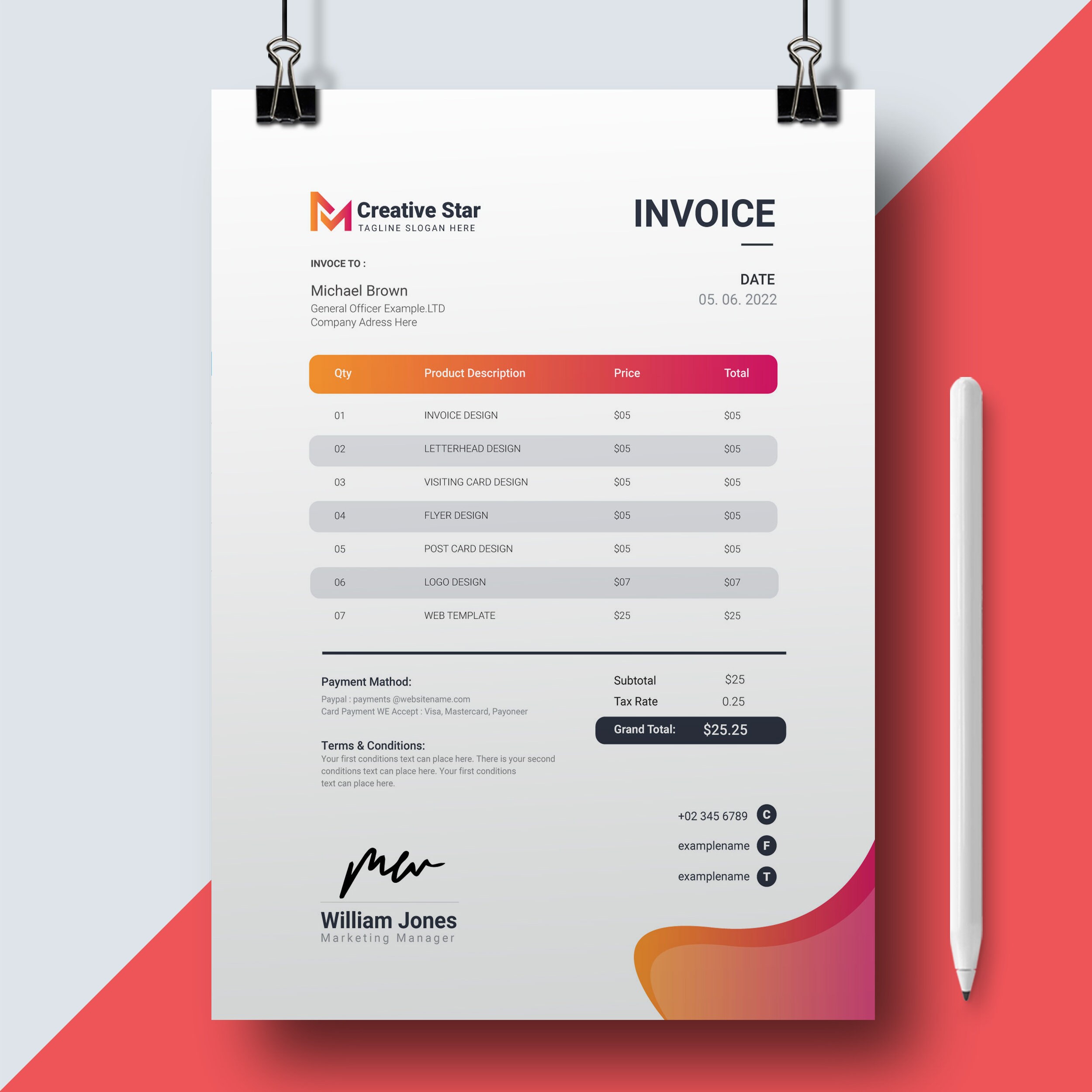New Invoice Template Design Layout New 2022 - Etsy