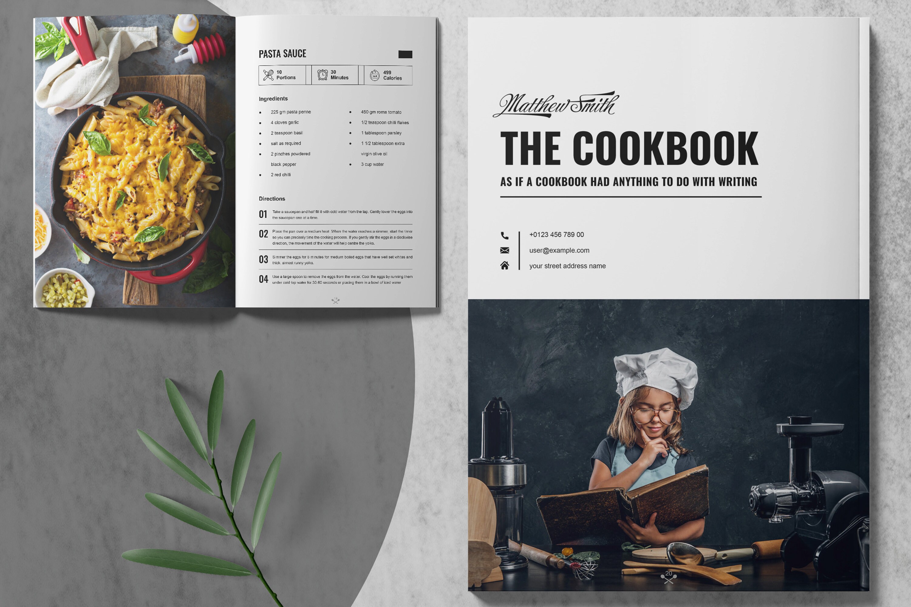 Cookbook Magazine With Black / White Color Instant Download & Canva ...