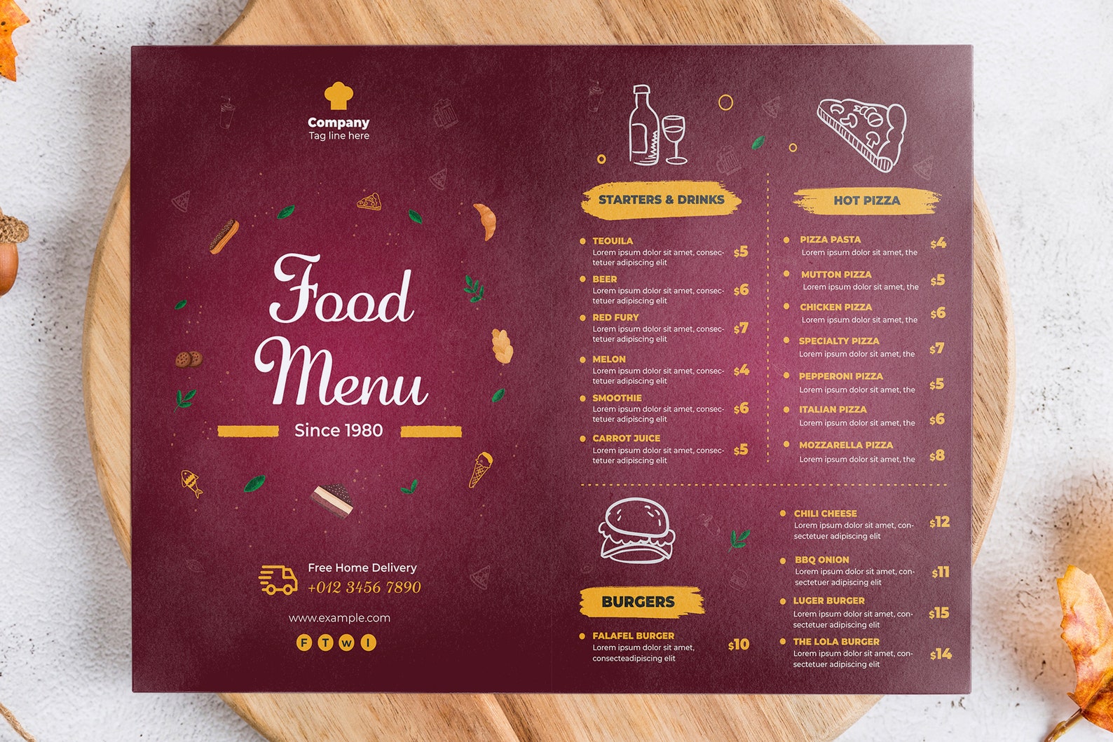 Food Menu | Restaurant Food Menu | Printable Restaurant Menu Template ...