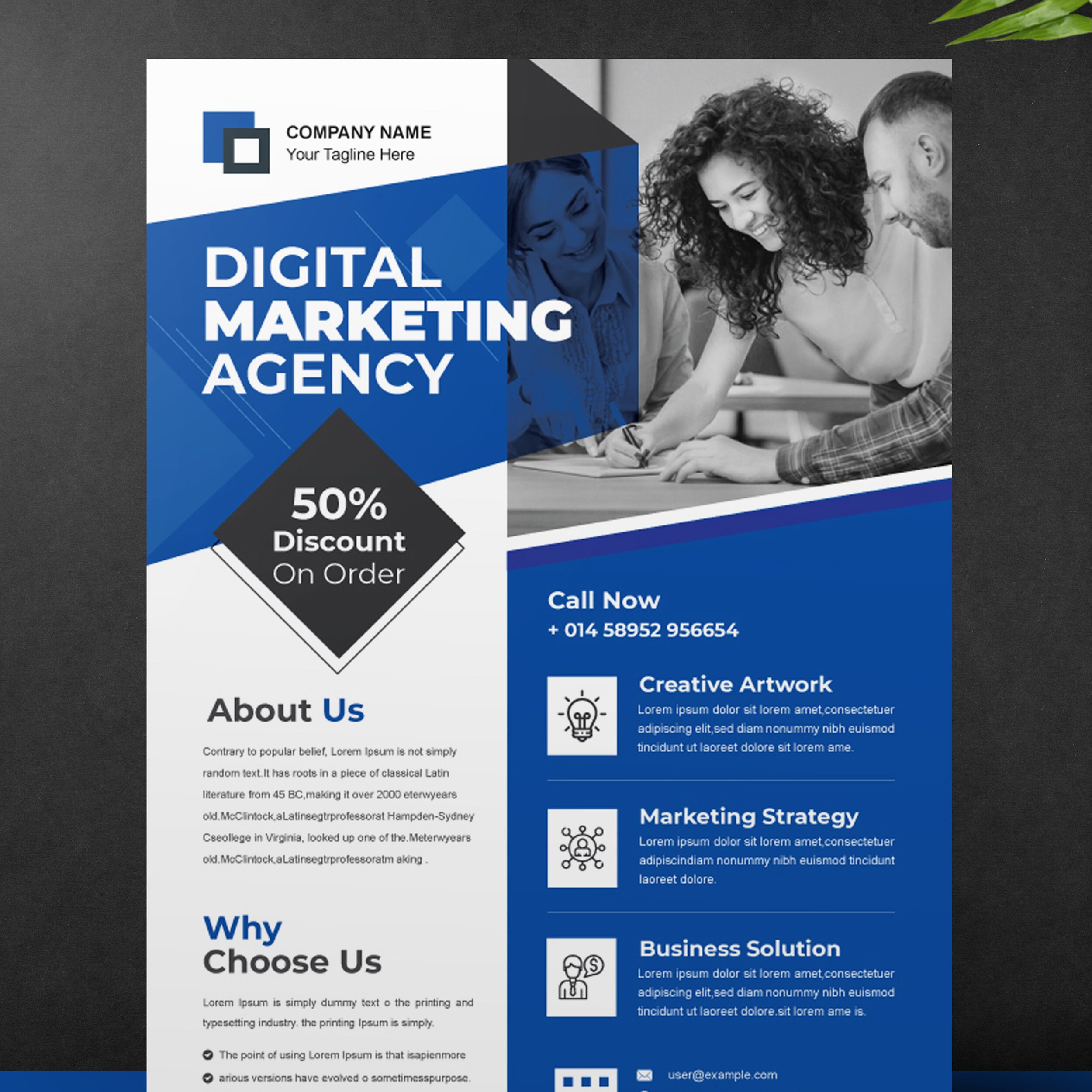 Corporate Blue Color Flyer Template Design Layout - Etsy