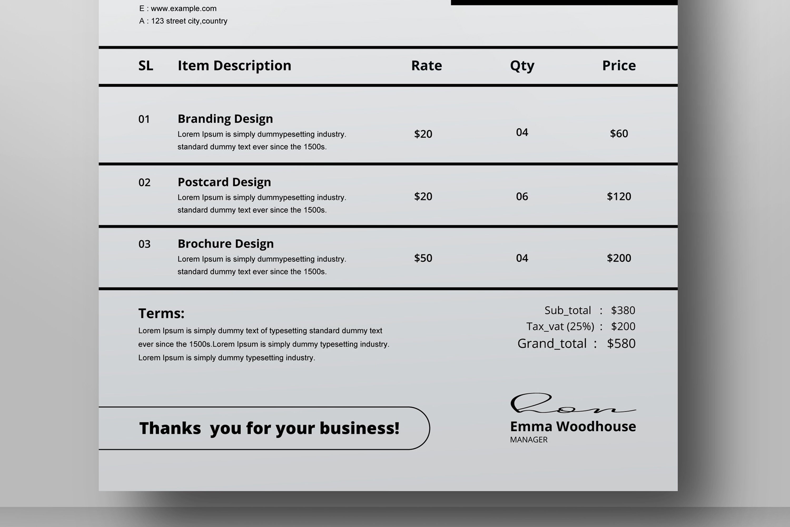New Invoice Template Design Layout New 2023 | Business Invoice Template ...