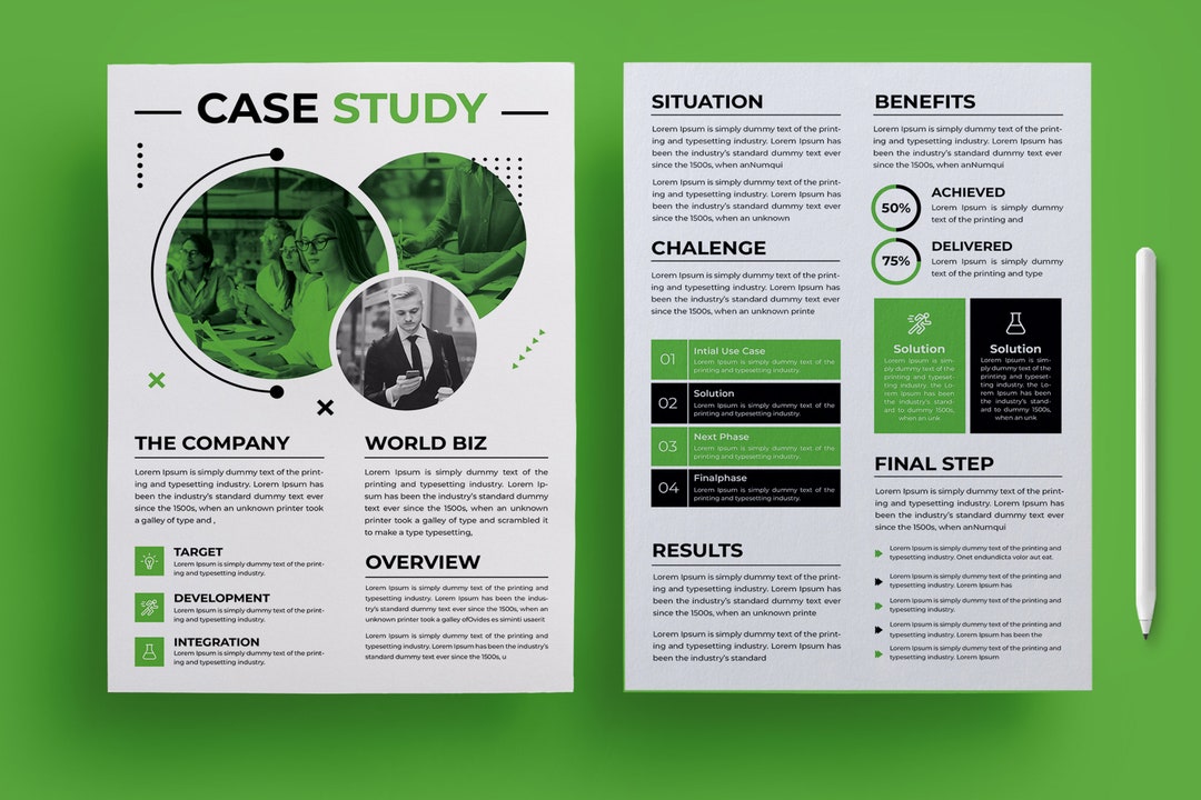 Printable Case Study Flyer Template | 2 Page Photoshop, MS Word ...