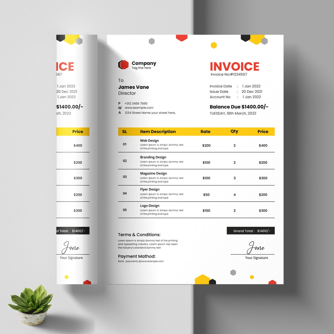 New Invoice 2022 2023 2024 2025 - Etsy Canada