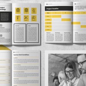 Business Proposal Layout With Yellow Accents - Etsy