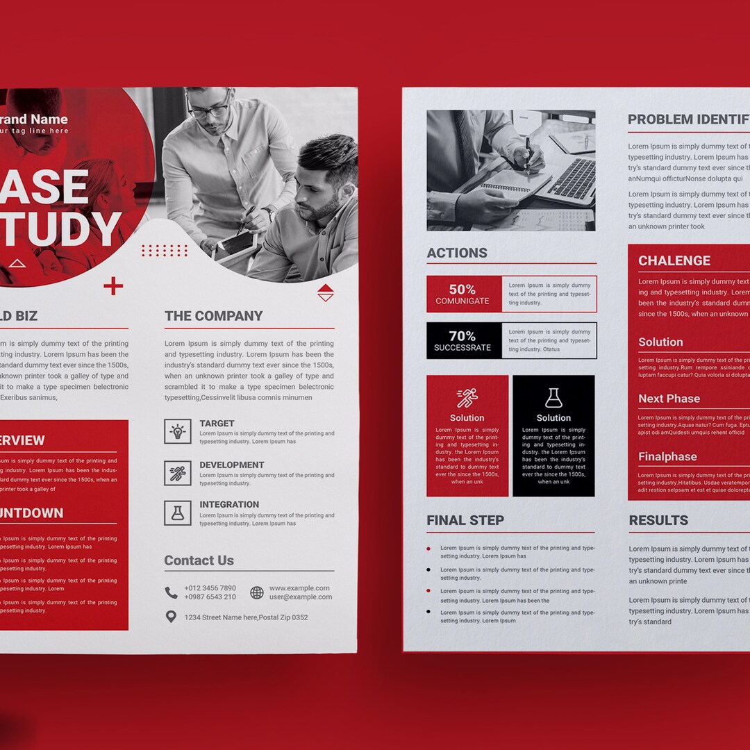 Printable Case Study Flyer Template | 2 Page Photoshop, Illustrator ...