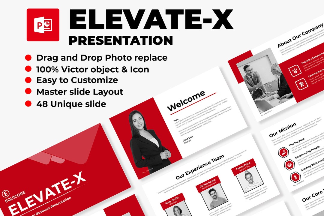 ELEVATE-X Business Presentation Template, Business Presentation Template, Powerpoint Pitch Deck ...
