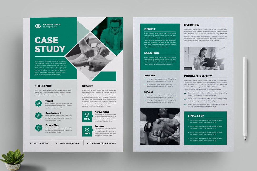 Case Study Layout | 2 Page Photoshop, Illustrator & Indesign Template ...
