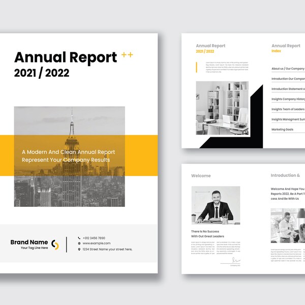 Canva Annual Report Template - Etsy