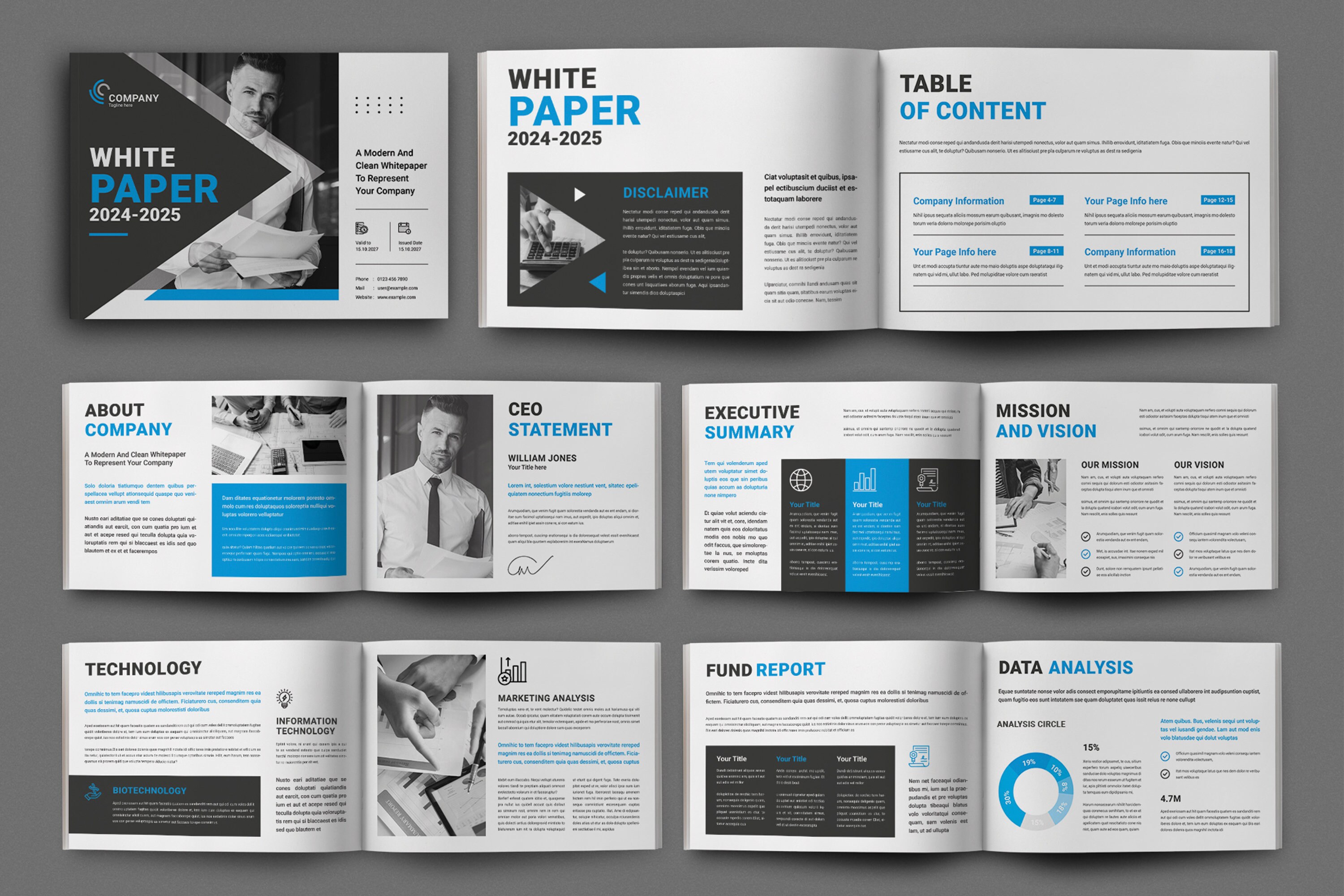 White Paper Template Layout - Etsy