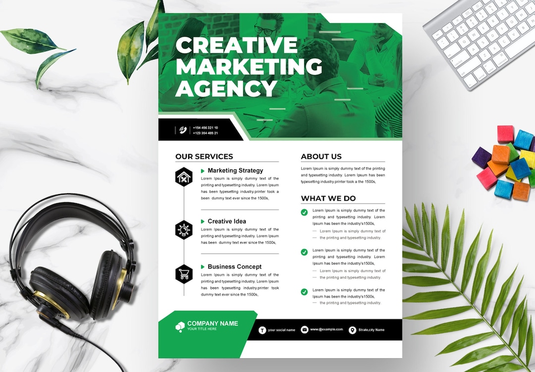 Creative Agency Flyer Template Design Poster Layout - Etsy